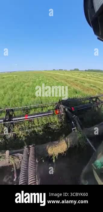 Close-up of a combine reel during harvesting Stock Video Footage - Alamy