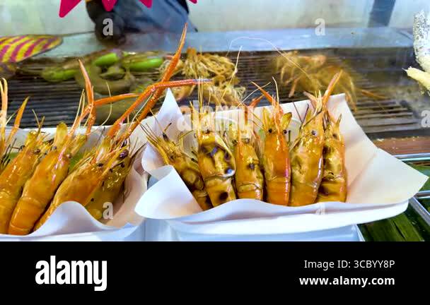 Grilled prawns fish floating market Stock Videos & Footage - HD and 4K ...