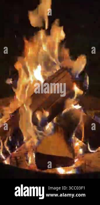 Burning wood in a bonfire with sound Stock Video Footage - Alamy