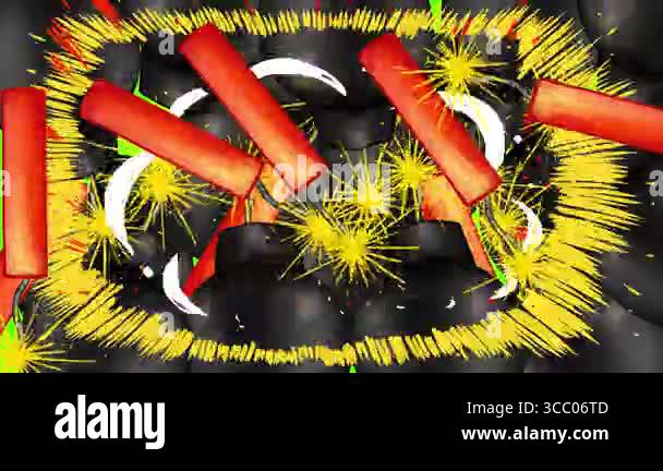 Bombs and dynamite cartoon animation on green screen. 2D explosive ...