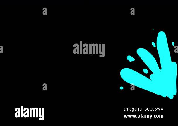 Water splash animation for frame transition on a black background ...