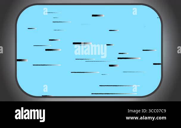 4K animation of old TV-style VHS glitch with analog noise and scanlines ...