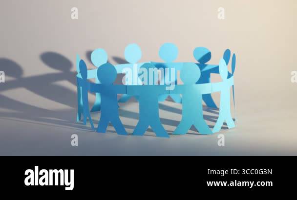 Human paper figures casting shadow on light background, closeup Stock ...