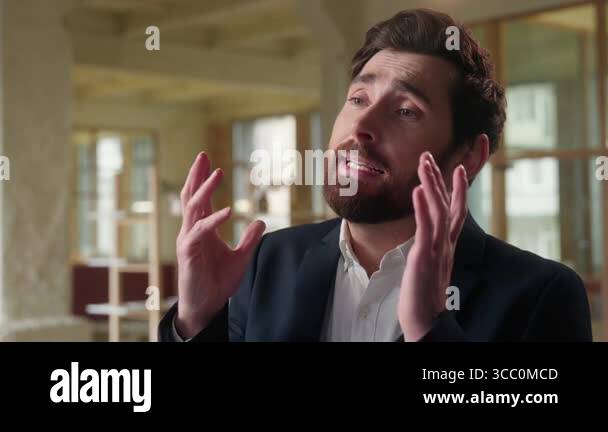 Businessman guy sad unhappy frustrated business man talking with ...