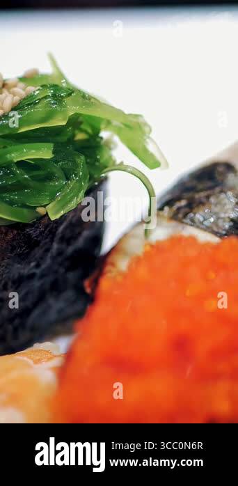 Traditional Japanese food. close-up. freshly cooked, various sushi ...