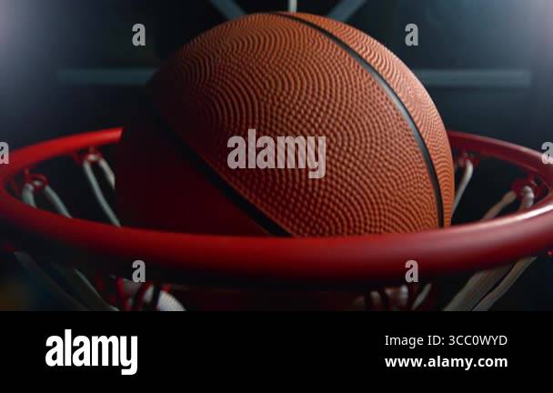 Super Slow Motion of Basketball Ball Going Through Hoop Net at 1000fps ...