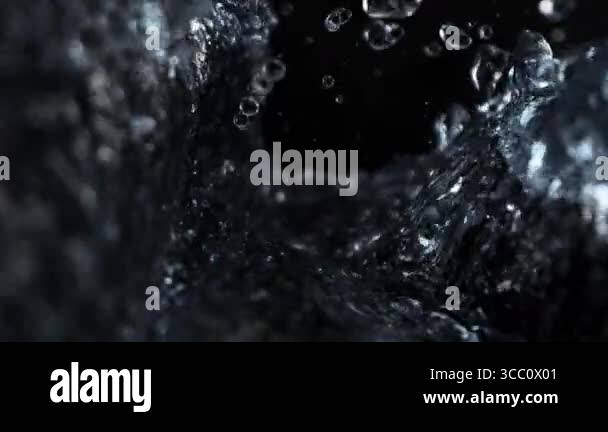 Super Slow Motion Shot of Pure Water Splash Flowing Around Camera on ...