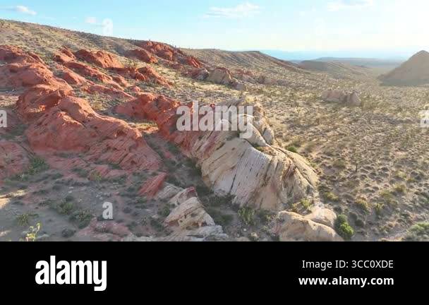 Aerial arc shot over Gold Butte National Monument near Whitney Pocket ...