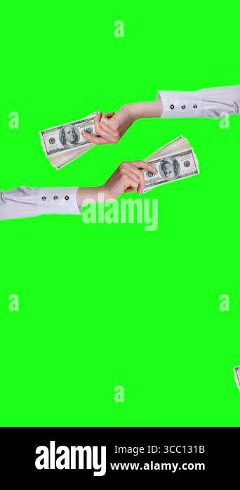 Money, cash. Gif animation. close-up. female hands, in white blouses ...