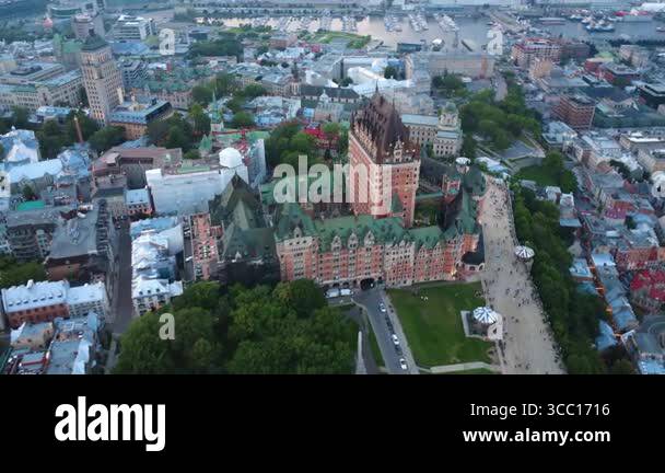 A breathtaking aerial view showcases historic and touristy Old Quebec ...