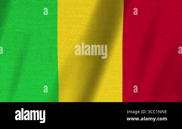Mali flag waving background with seamless loop for your message about ...