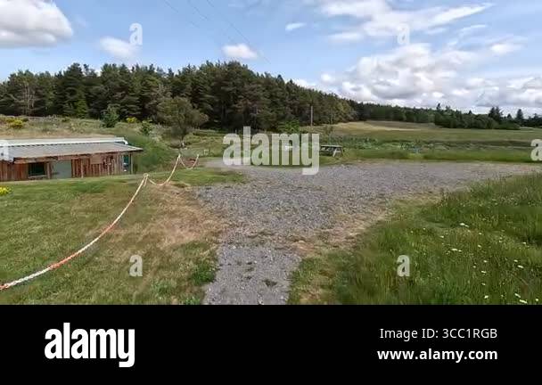 Ruined courtyard castle Castle Roy near Nethy Bridge, ancient stone ...