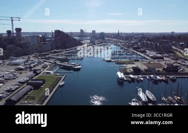 Aarhus marina and sailsport area contain several pleasure craft sailing ...
