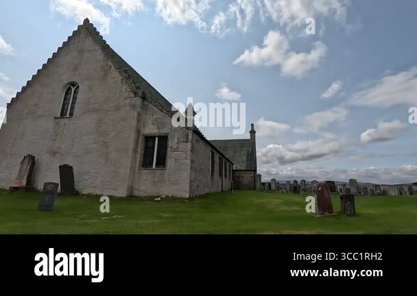 Historic Abernethy Old Kirk near Nethy Bridge, atmospheric kirk with ...