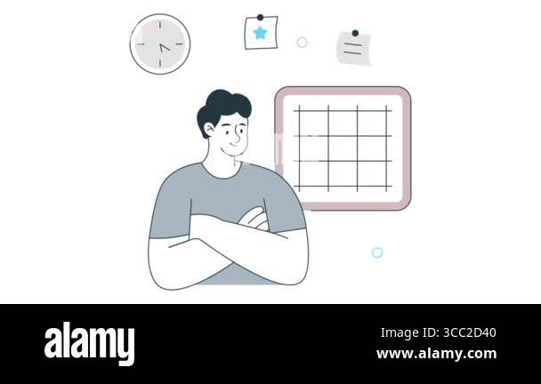 Flexible Work Hours 2D Flat Animation Stock Video Footage - Alamy