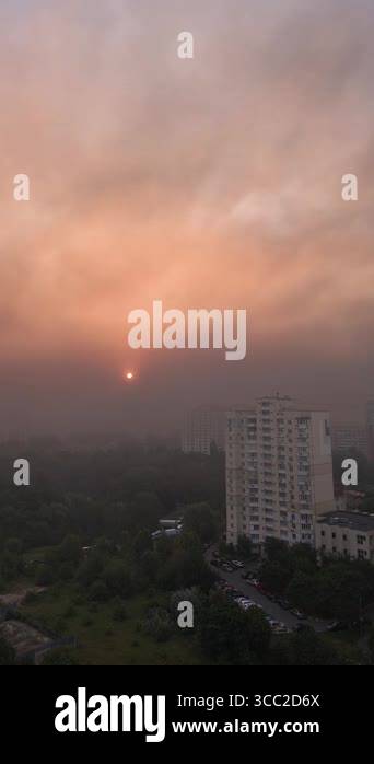 Vertical timelapse shows sunrise over Kyiv through wildfire smoke after ...