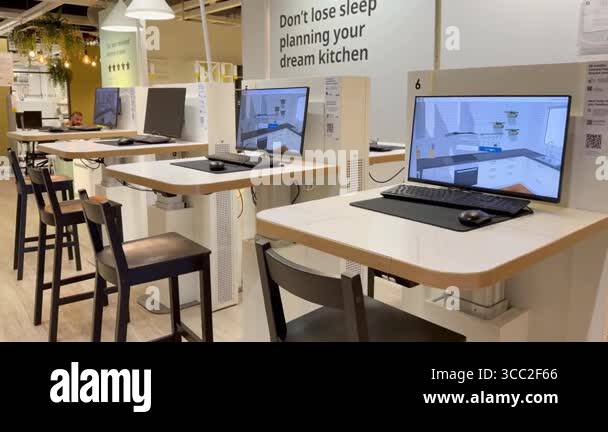 Modern ikea workspace computers desks Stock Videos & Footage - HD and ...