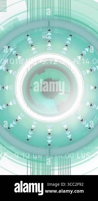 Animation of scopes scanning and data processing over digital screen. global technology and ...