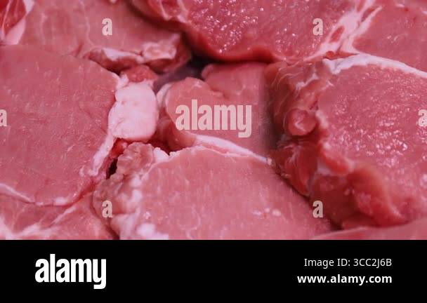 fresh pork closely arranged with clear detail of the pork. suitable for ...
