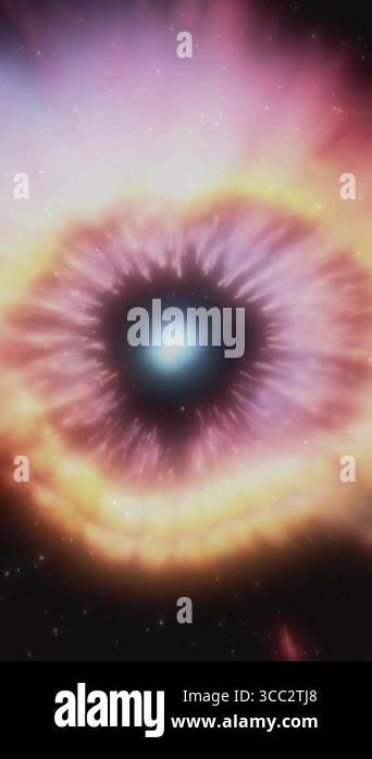 Swirling gases and bright colors form a vibrant cosmic nebula among ...