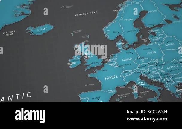United Kingdom on the world map. 4K animation Stock Video Footage - Alamy