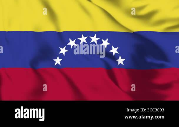 Venezuela Flag 4K Animation Tricolor Wave with Stars Stock Video ...