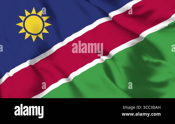 Namibia Flag 4K Animation Desert Sun in Motion Stock Video Footage - Alamy