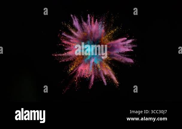 Super Slow Motion Shot of Color Powder Explosion . Filmed on High Speed ...
