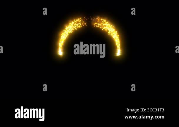 Gold circle glowing frame animation on transparent background in 4K MOV ...