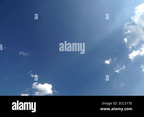 Sky time lapse, Clear very nice soft blue sky, white rolling. fast ...