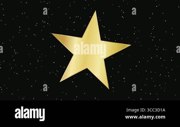 a golden star shines brightly against a black space background filled ...