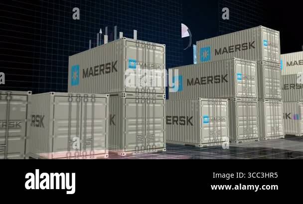 Poznan, Poland, August 3, 2025: Maersk containers cargo with business ...