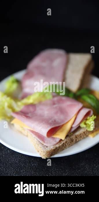 Sandwich ham, cheese, bread toast meat spam fresh delicious gourmet ...