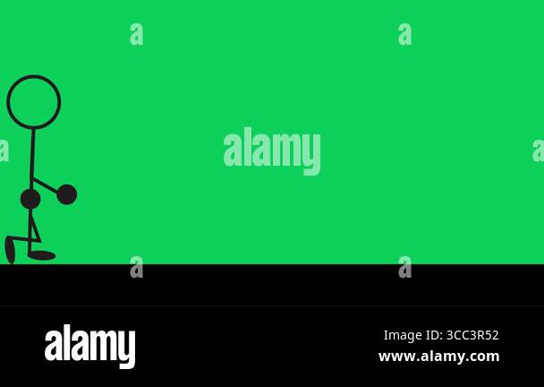 Walking Stick Figure Green Screen Animation - Royalty Free Loop Stock ...