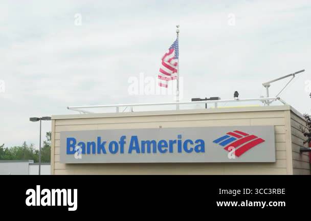 Milton WA USA, July 18, 2025 - Bank of America sign and trademark logo ...