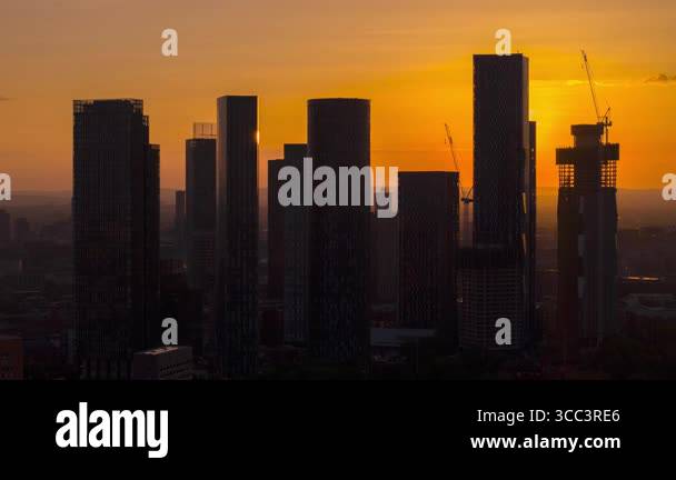 Dramatic Sunrise Timelapse Over Manchester's Iconic Deansgate Complex ...