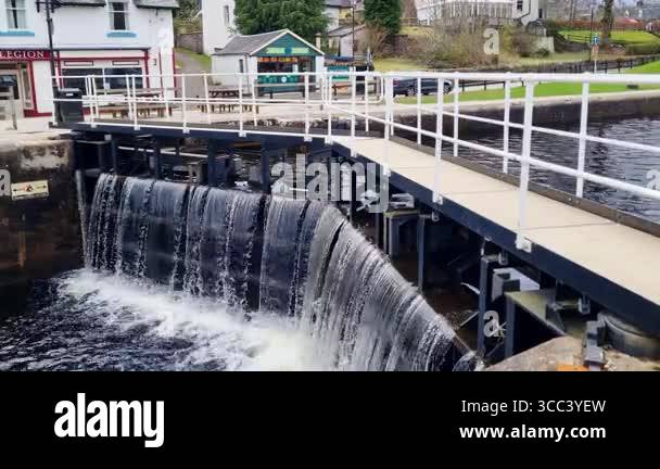 Edinburgh, Scotland, March 30, 2025: Scenic View of Small Canal Lock ...