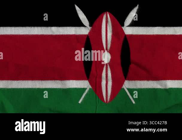 Kenyan Flag Displayed on Woven Fabric with Vibrant Colors and Texture ...
