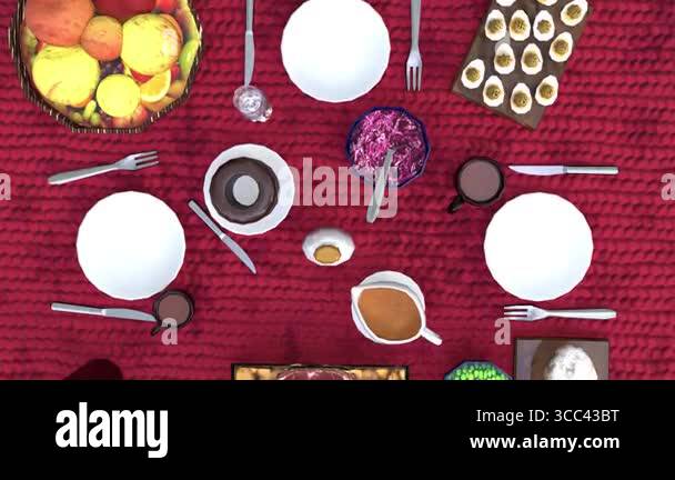 dinner table view animation Stock Video Footage - Alamy