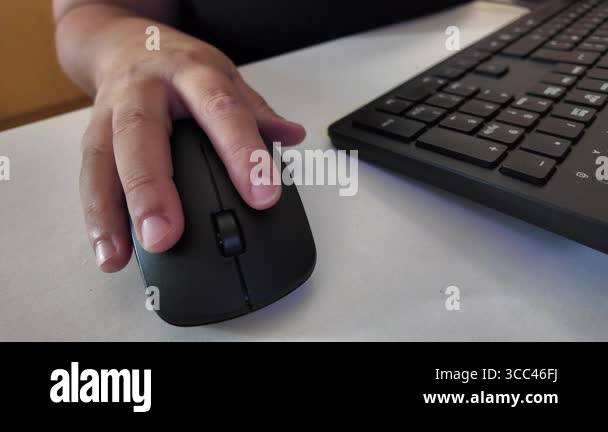 Using computer mouse in office, close up. High quality 4k footage Stock ...