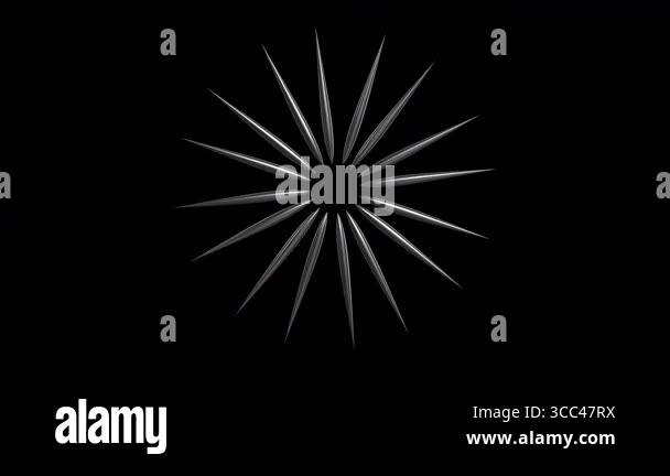 Sixteen-point star with intricate depth rotates smoothly, its layers ...