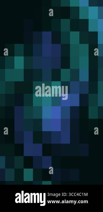 pixel art mosaic blue turquoise background wave vertical 4K seamless ...