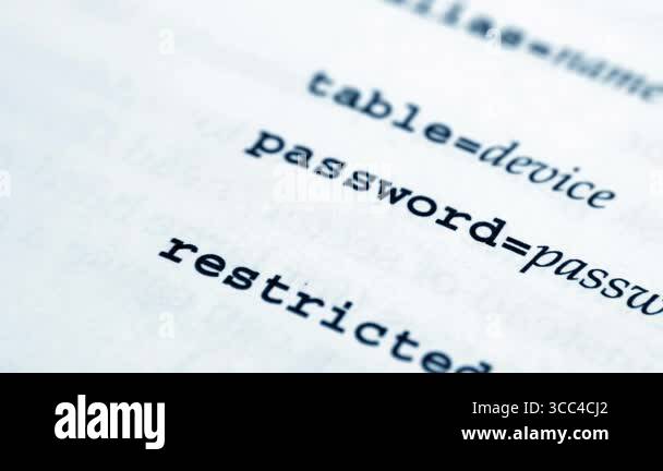 Close up of password text dolly shot Stock Video Footage - Alamy