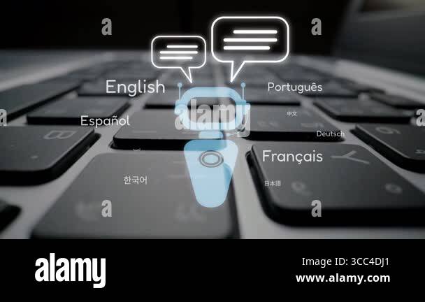 Global communication with multiple languages, digital translation tools ...