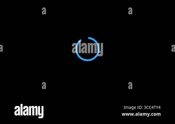 Blue Loading Circle Animation on Black Background Seamless Loop Stock ...