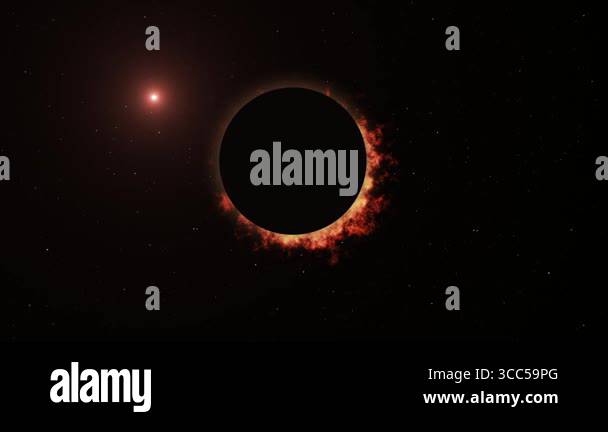 Solar eclipse. The moon slowly covers the sun from the earth. Astronomy ...