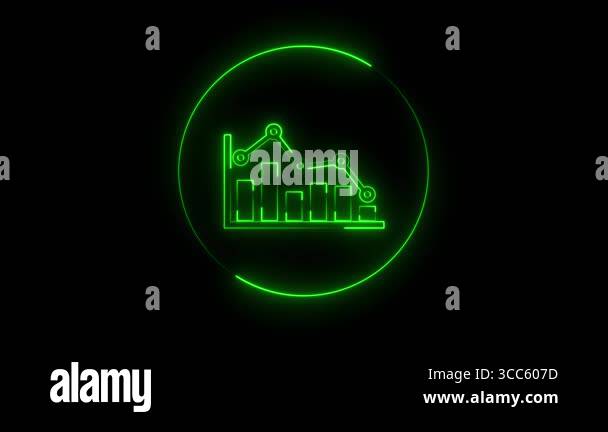 green gradient neon sign of city of the city of japan Stock Video ...