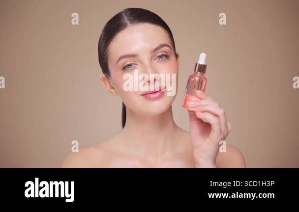 Beautiful Young Woman Touches Her Perfect Face. Natural Cosmetic ...