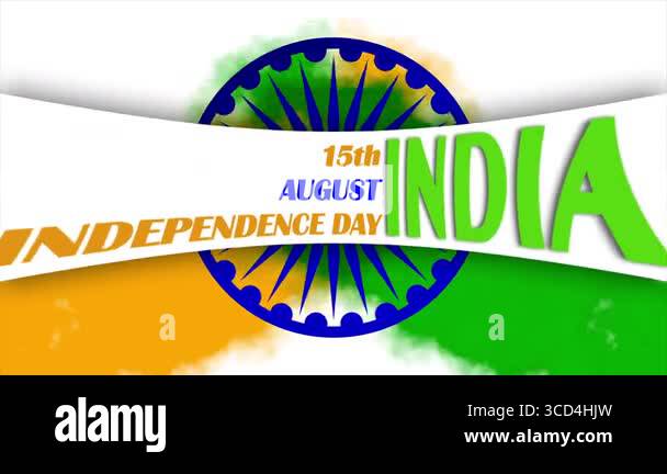 Animated India Independence Day celebration with the tricolour flag ...