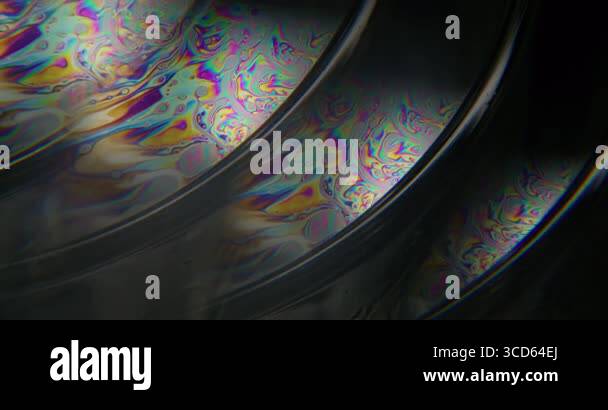 Multicolor liquid defocused. Paint bubble. Oil emulsion sphere blend in ...